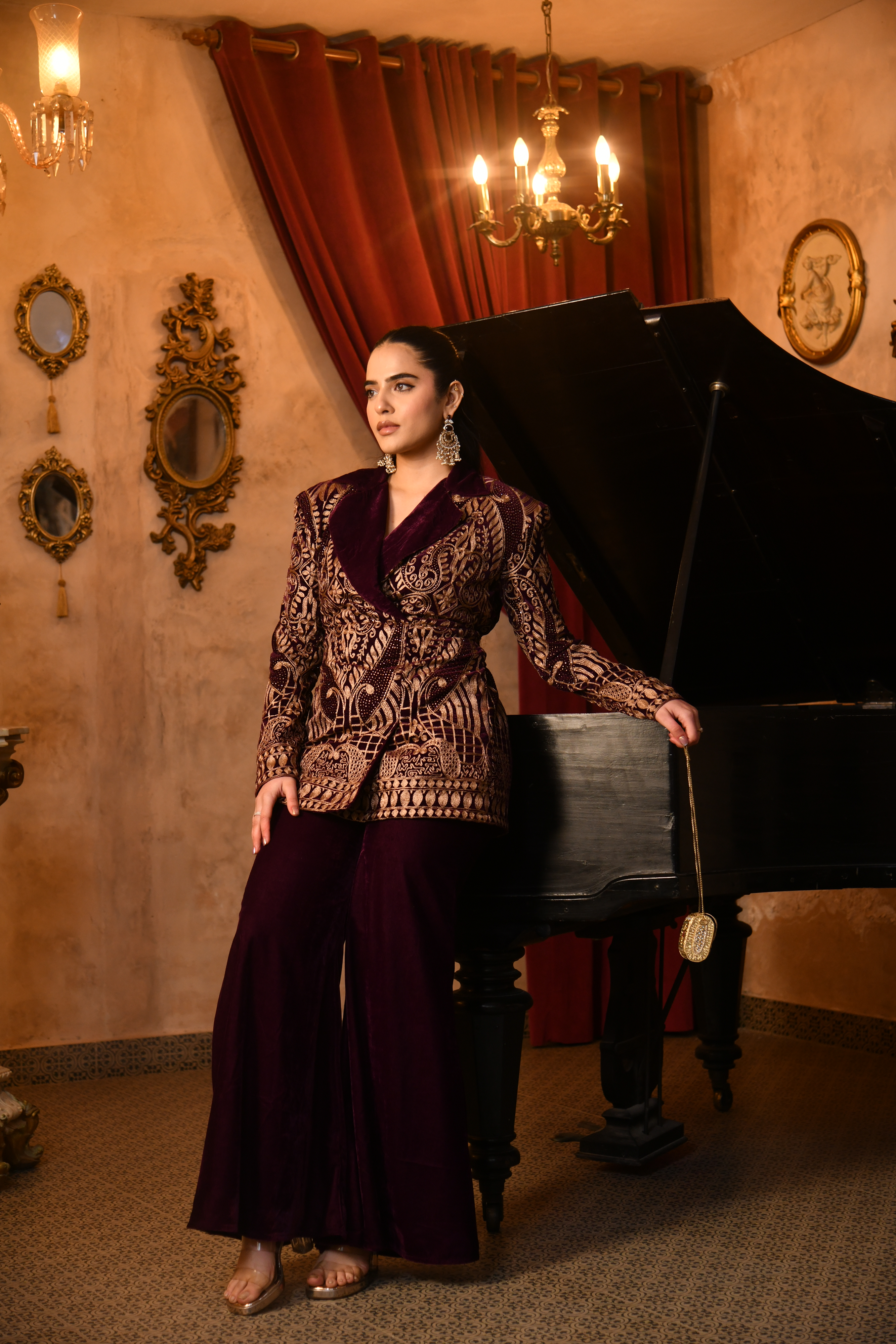 Violet Velvet Blazer set – Wabi Sabi